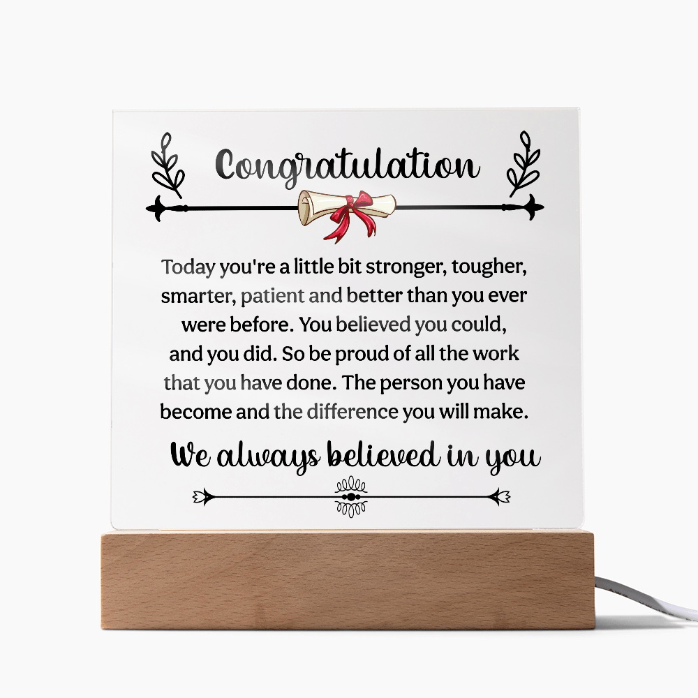 Congratulation On Your Graduation - Square Acrylic Plaque – Gift Signature